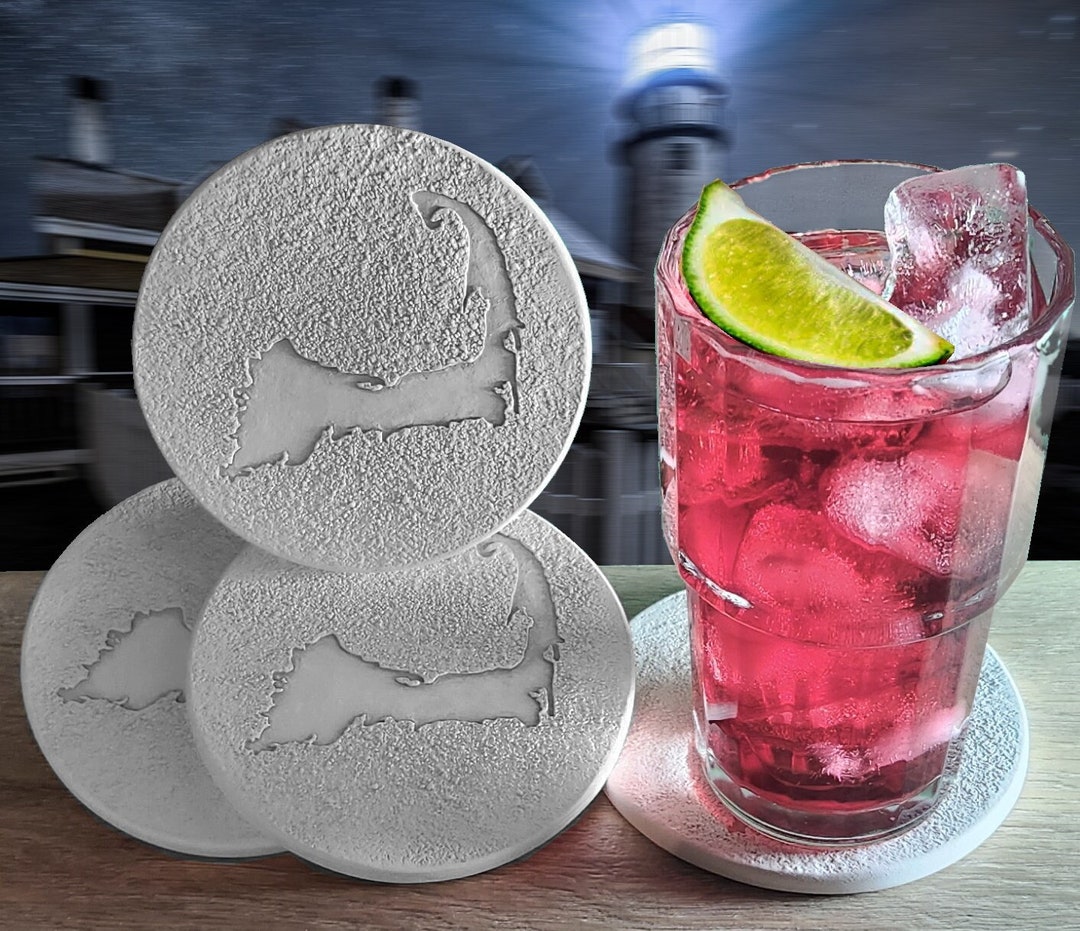 Cape Cod Map Coasters | Nautical Gifts | East Coast Cottage Decor ...