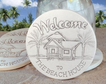 Beach House Shell Coasters That Absorb Moisture Set of 4 - Etsy
