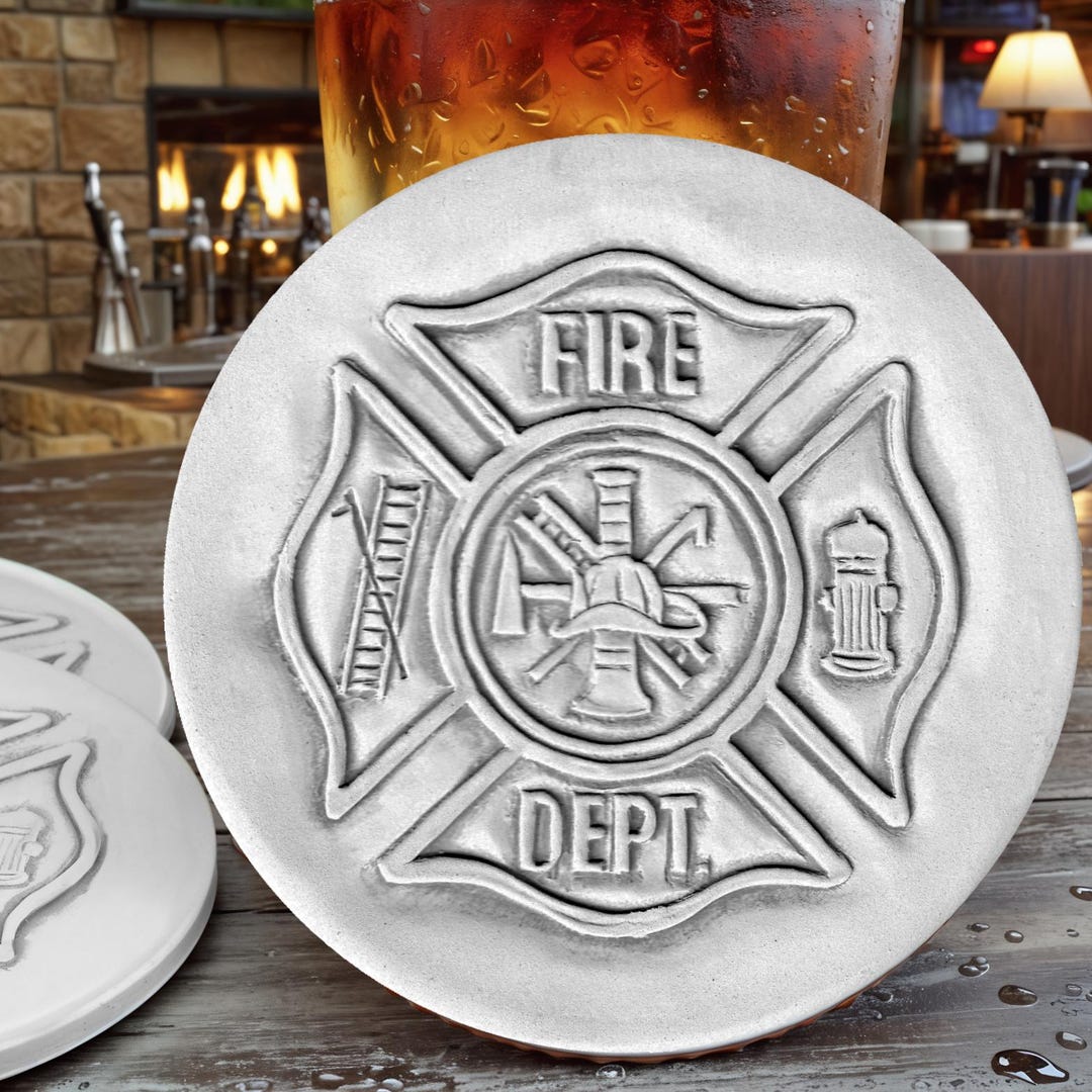Fireman Absorbent Drink Coasters for Fire Fighters or Fire Department ...
