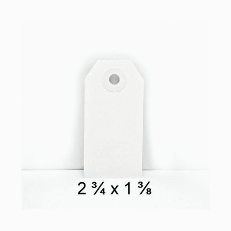 Small Soft White Cardstock Paper Gift Tags, 2 3/4 X 1 3/8 Inches, 40 ...