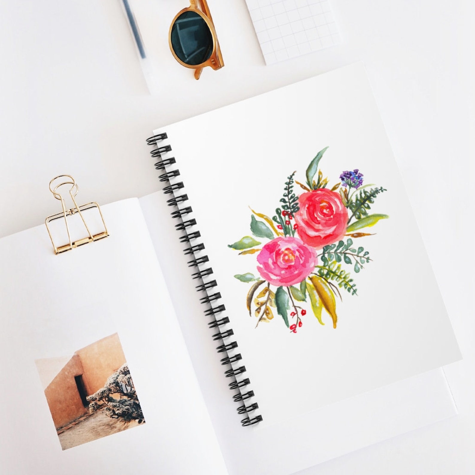 Floral Notebook Made with a Print of My Painting Ruled Line | Etsy