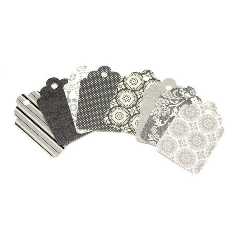 216 Cardstock Paper Pattern Gift Tags, Single Sided, 3 1/4 X 2 1/8 ...