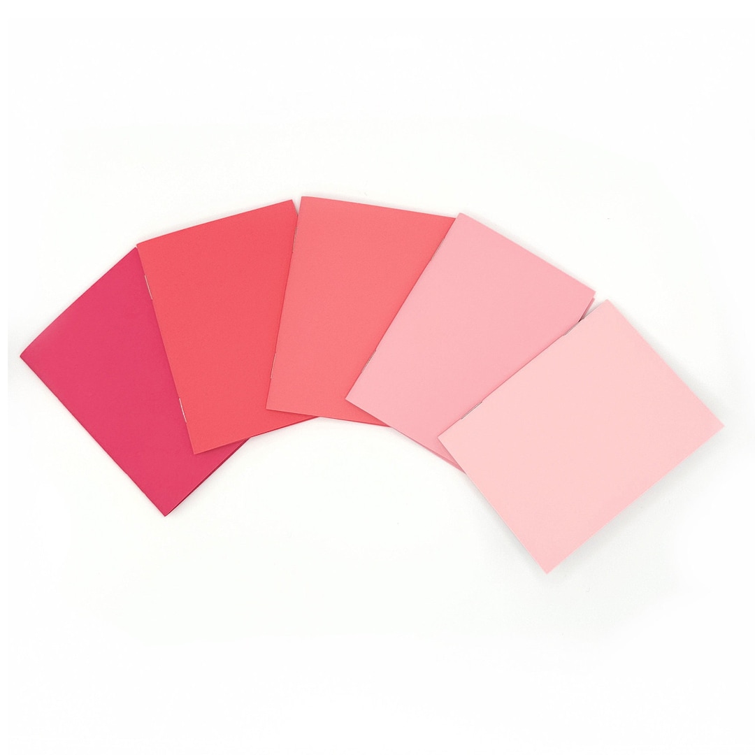 5 Shades of Pink Mini Notebooks With 48 Unlined Pages, 3x4 Inches ...