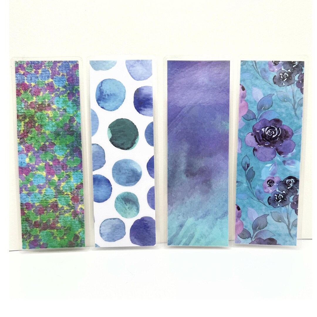 Set of 4 Handmade Laminated Bookmarks in 4 Different Patterns With ...