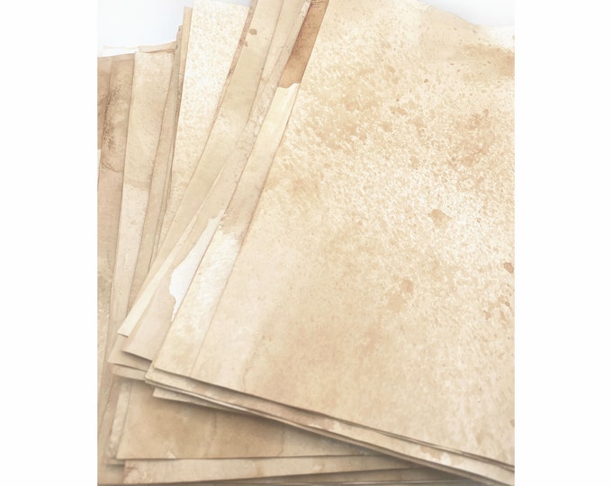 25 Full Sheets of Shabby Rustic Hand-dyed Paper Made With Real Tea, Tea ...