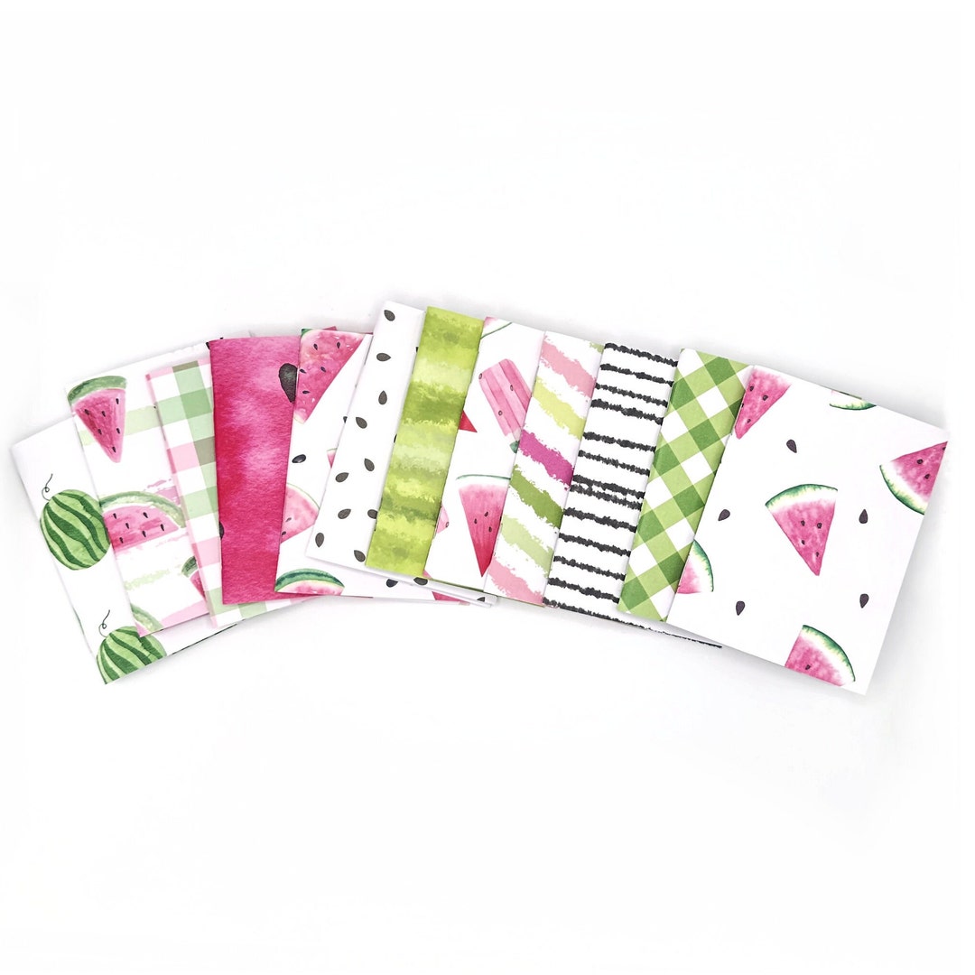 12 Mini Watermelon Theme Soft Covered Pattern Notebook Journals, Small ...