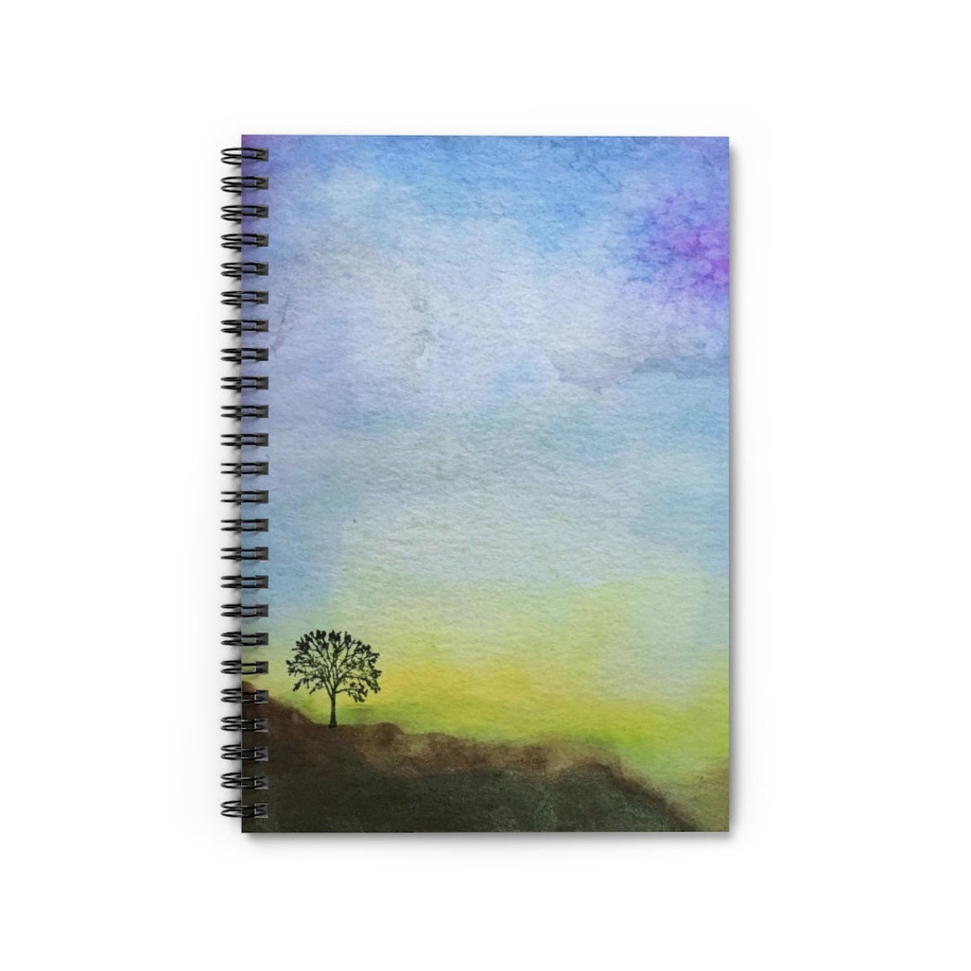 Spiral Bound Tree and Sky Notebook, 6x8 Inches, Watercolor Painting ...