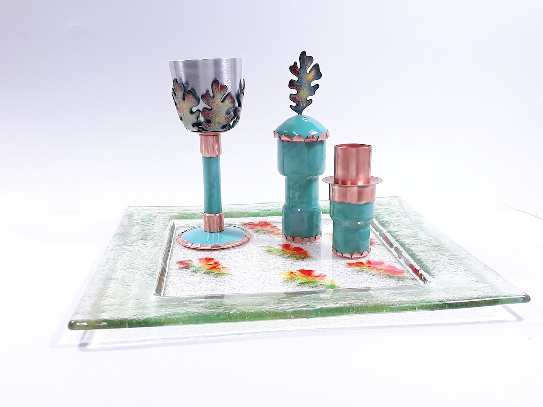 Modern Havdalah Set,complete Handcrafted Enamel Havdalah and Sabbath ...