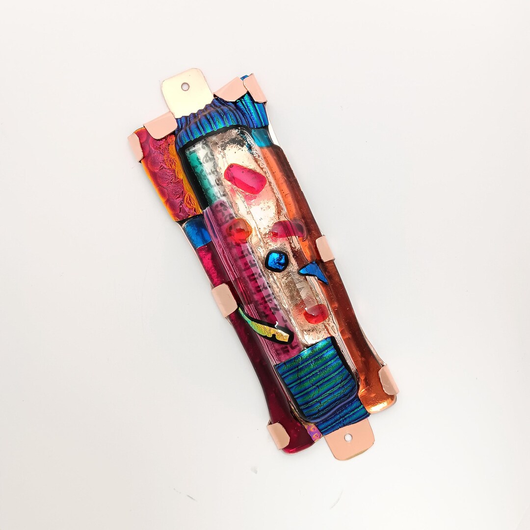 Modern Wedding Shards Mezuzah. Glass Mezuzah With Printed Scroll and ...