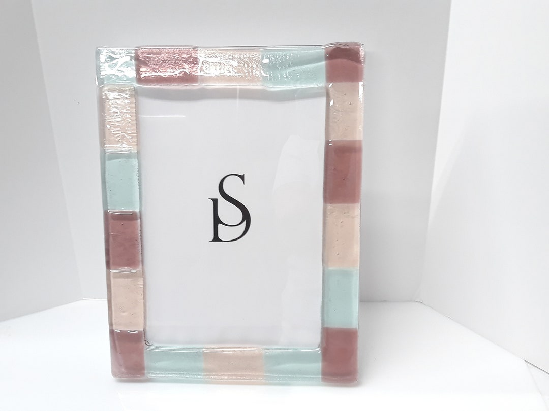 Handcrafted Fused Glass Photo Frame, Modern Pastel Colors (8x10 or 8 ...