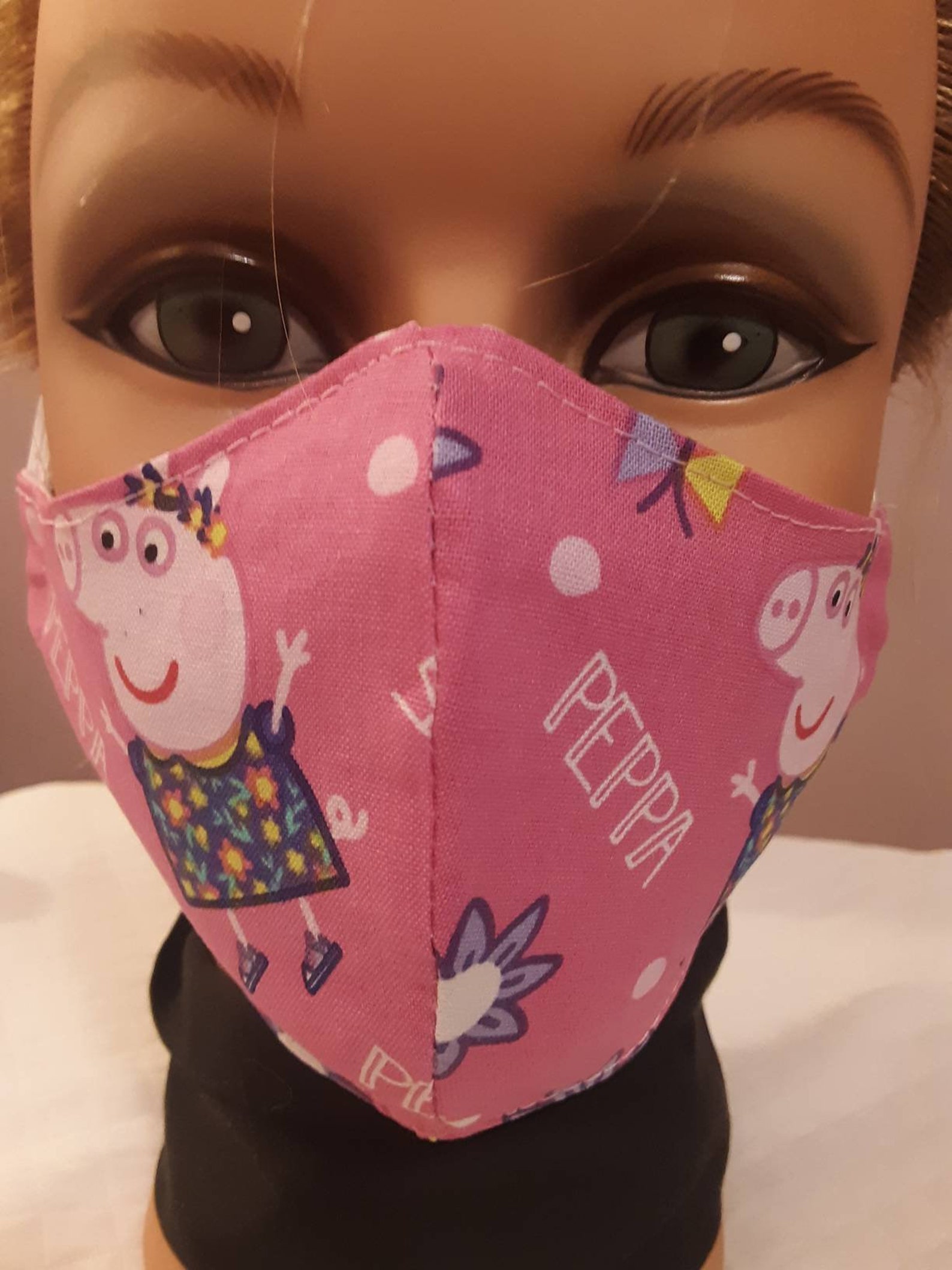Face mask Peppa pig cotton fabric reusable adjustable washable | Etsy