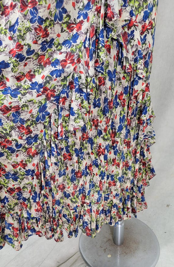 1930s Fascinating Formal Vintage Dress Ruffles Galore… - Gem