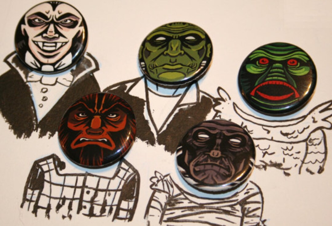Classic Monster Button Set 1 - Etsy