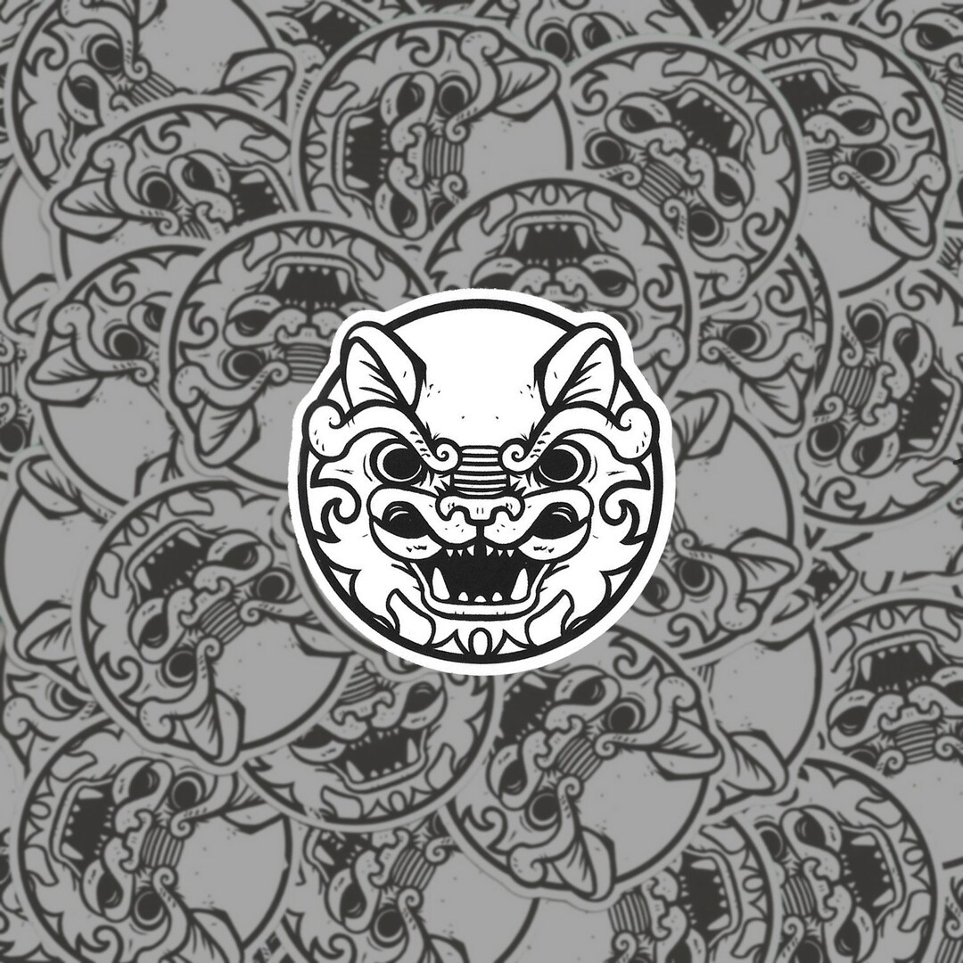 Fu Dog Lion Vinyl Sticker - Etsy