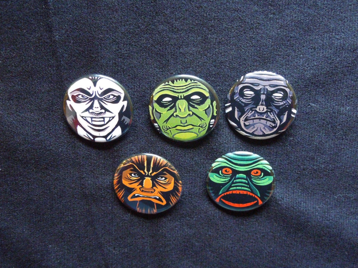 Classic Monster Button Set 1 - Etsy