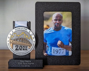 Personalized 3 in 1 Shadow Box Display for Marathons and Triathlons - Etsy