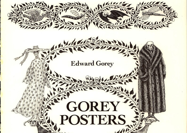 Edward Gorey Gothic Print 1979 Goth Wall Decor Art Illustration Dark ...