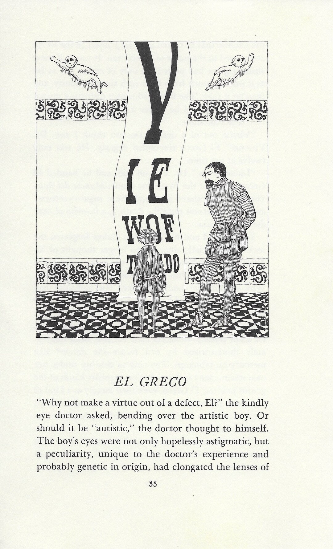 Vintage 1974 Edward Gorey El Greco Print Gothic Home Decor Wall Art ...