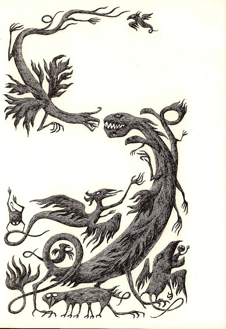 Edward Gorey Print From 1979, two FANTASTIC Drawings, Macabre Art ...