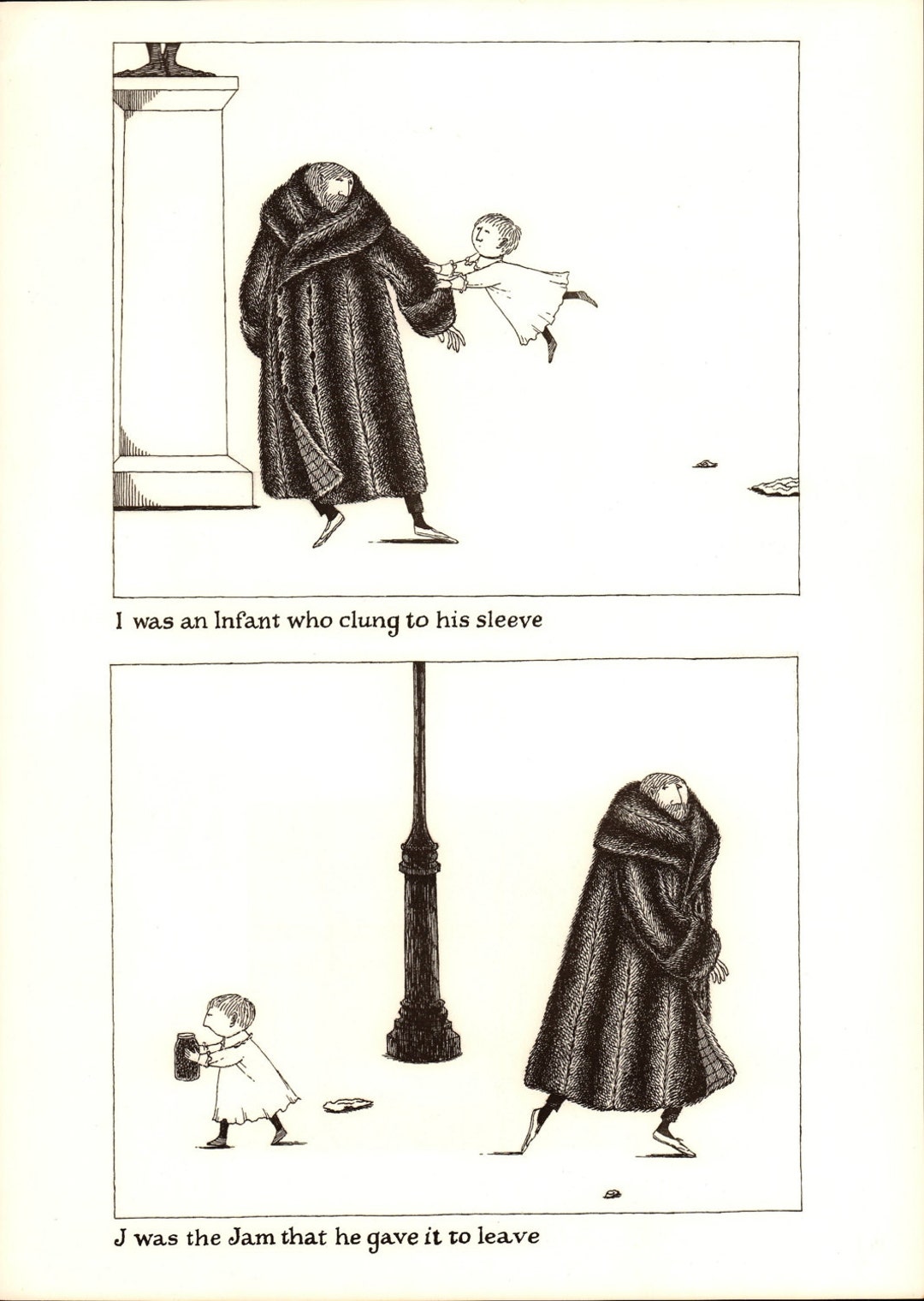 Edward Gorey I and J Print, Macabre Surrealist Art Poster by Gothic ...