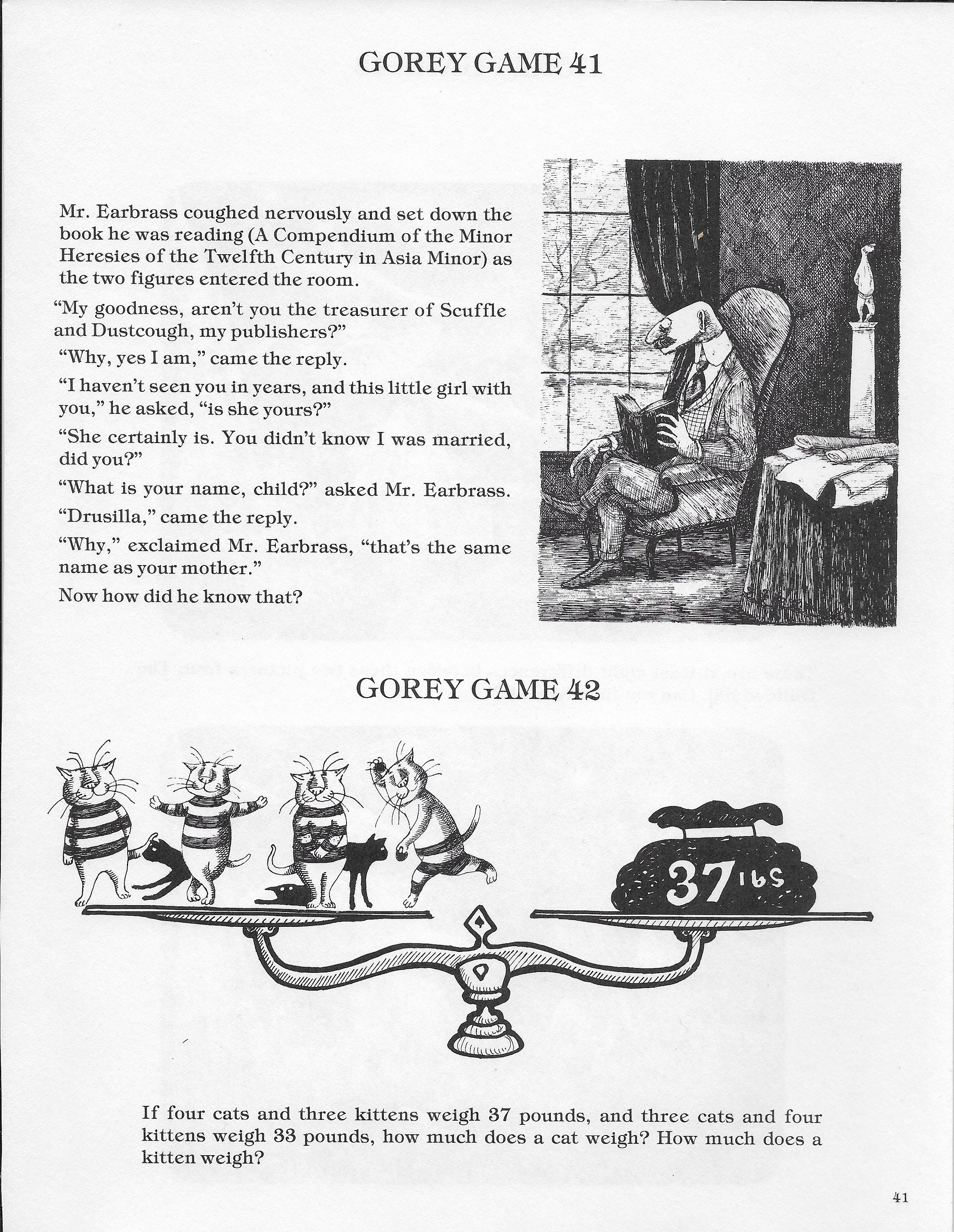 Vintage ORIGINAL EDWARD GOREY Art From 1979. 2 Sided Edward Gorey Print ...