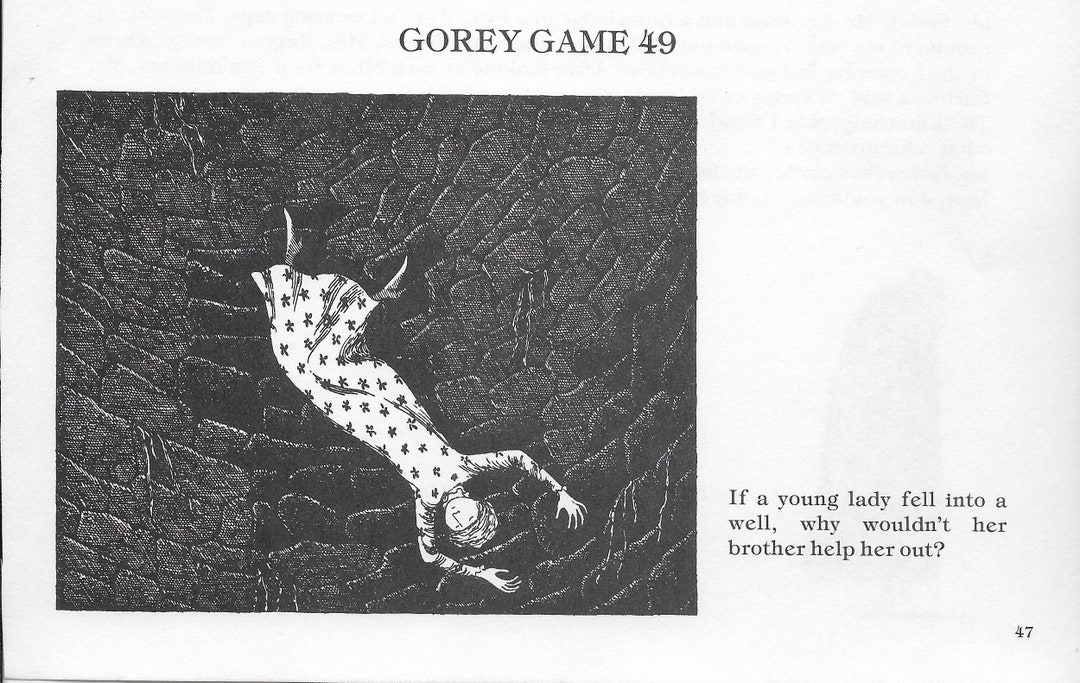 Vintage Edward Gorey Gothic Macabre Art Print 1979 Games 48-51 Dark ...
