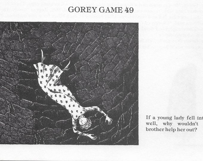 Vintage ORIGINAL EDWARD GOREY Art From 1979. 2 Sided Edward Gorey Print ...