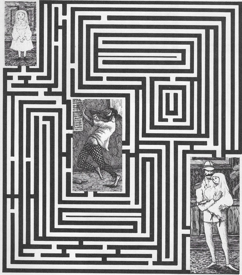 Edward Gorey, Goth Home Decor, Gothic Home Decor, Maze Print, Goth Art ...