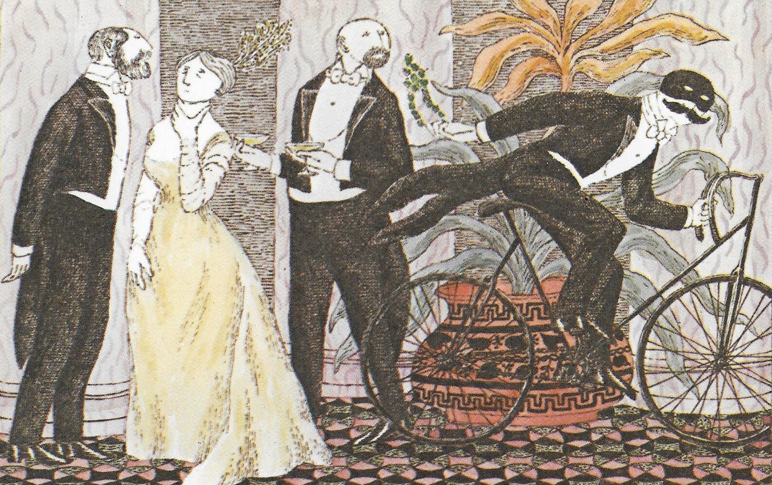 Macabre Art, Cycling Print, Original Lithograph, Edward Gorey Print ...