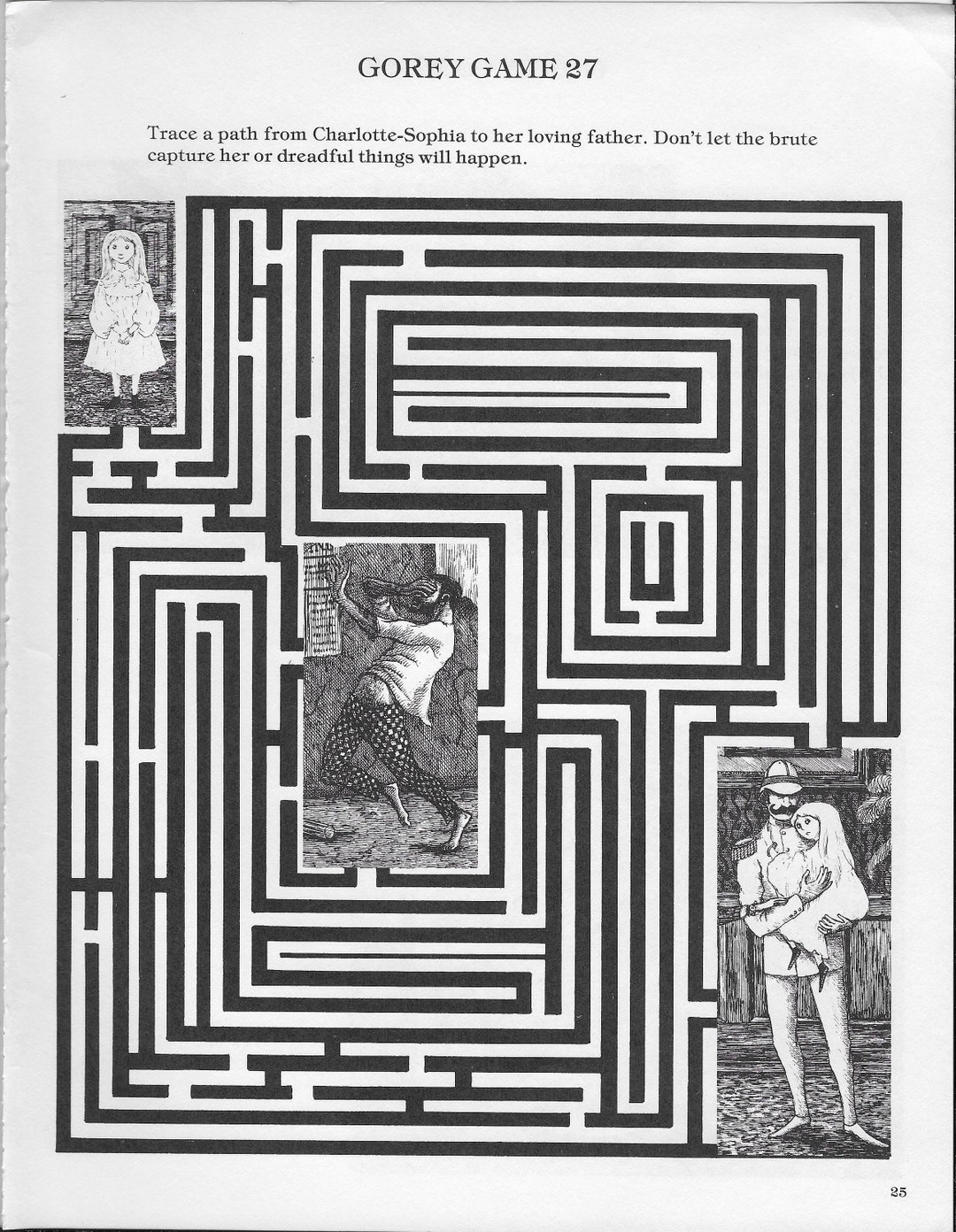 Edward Gorey, Goth Home Decor, Gothic Home Decor, Maze Print, Goth Art ...