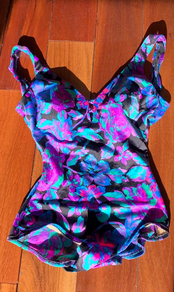 Maxine Of Hollywood One Piece Swimsuit Pink Purple Bl… Gem