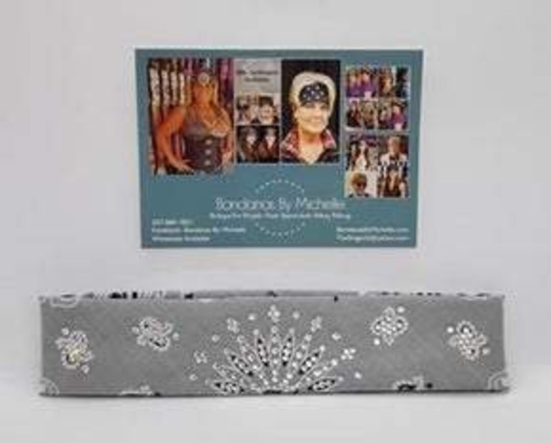 Narrow Silver Paisley Bandana With Diamond Clear Austrian Crystals ...