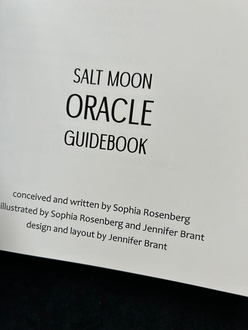 SALT MOON , Lunar Oracle, Card Deck and Guidebook, Sophia Rosenberg and Jennifer Brant - Etsy