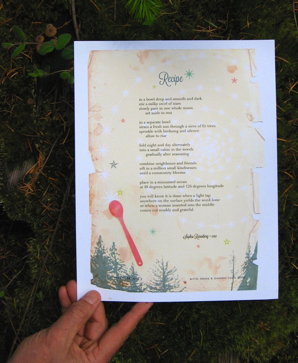 Recipe Poem by Sophia Rosenberg - Etsy