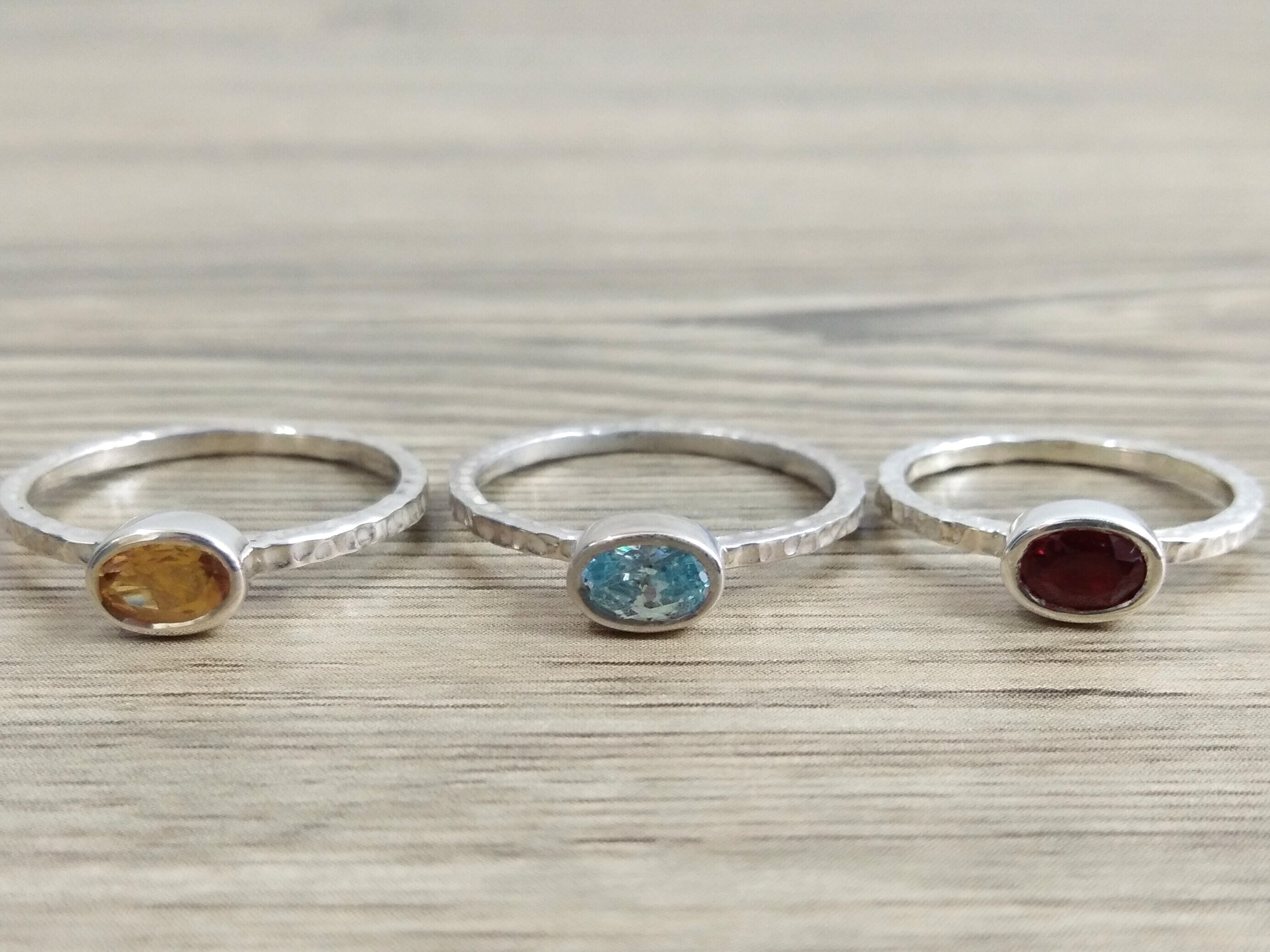 Personalized Birthstone Rings-oval Gemstone Sterling Silver - Etsy