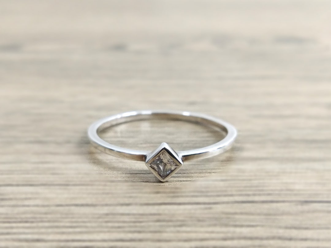 Personalized Birthstone Rings-rhombus Diamond Square Shape Gemstone ...