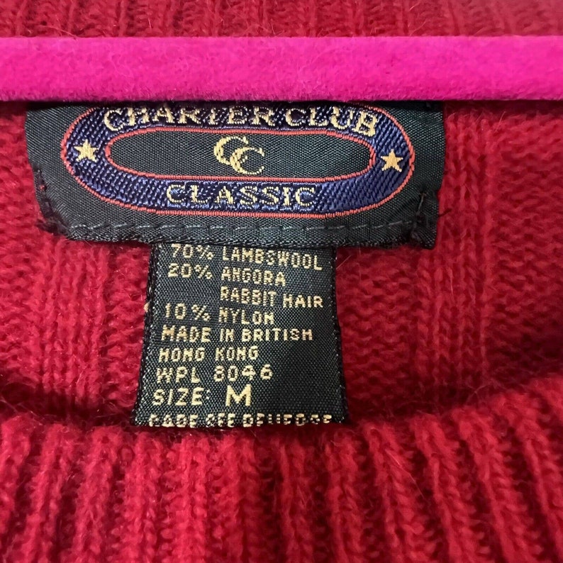 Charter Club Angora Lambswool Crewneck Men's Sweater Sz Medium Red ...