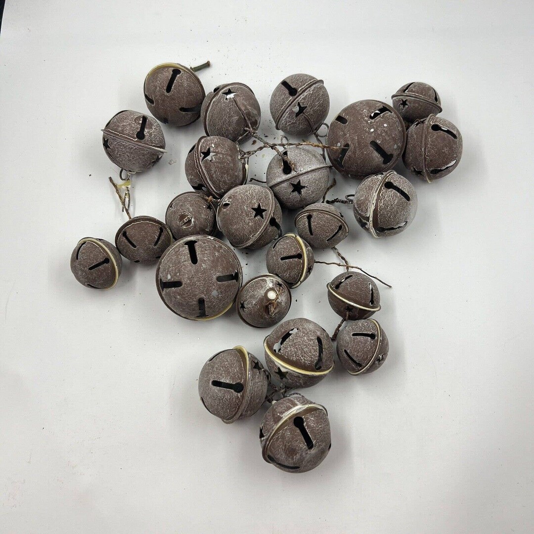 JINGLE BELLS Primitive Rustic Aged Metal Christmas Farmhouse Crafts 23 ...
