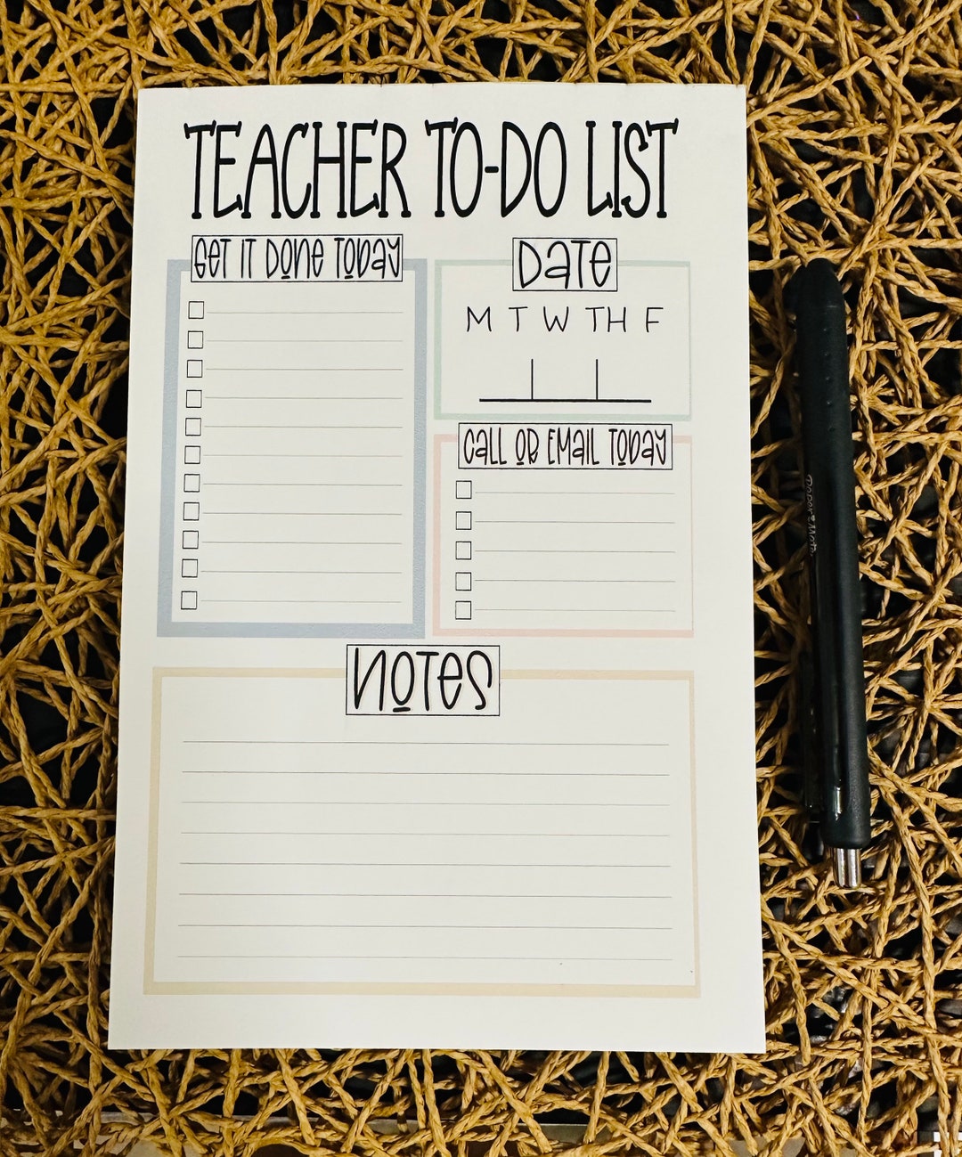 Teacher To-do List Notepad, Custom Teacher Notepad, Teacher ...