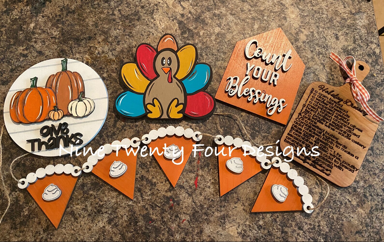 Turkey Tiered Tray Decor Turkey Day Decor Thanksgiving Set - Etsy