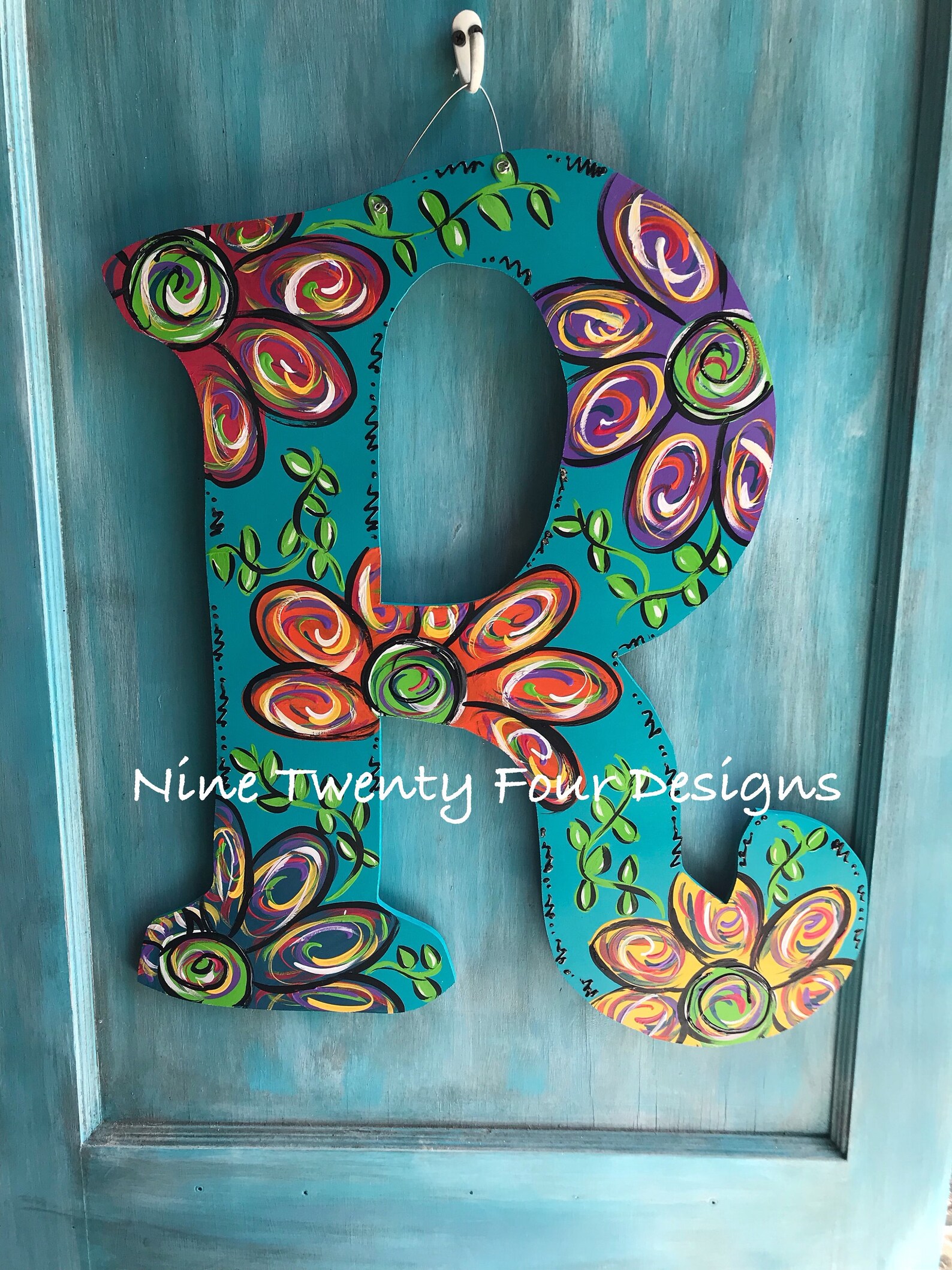 Letter Door Hanger Personalized Door Hanger Painted Letted - Etsy