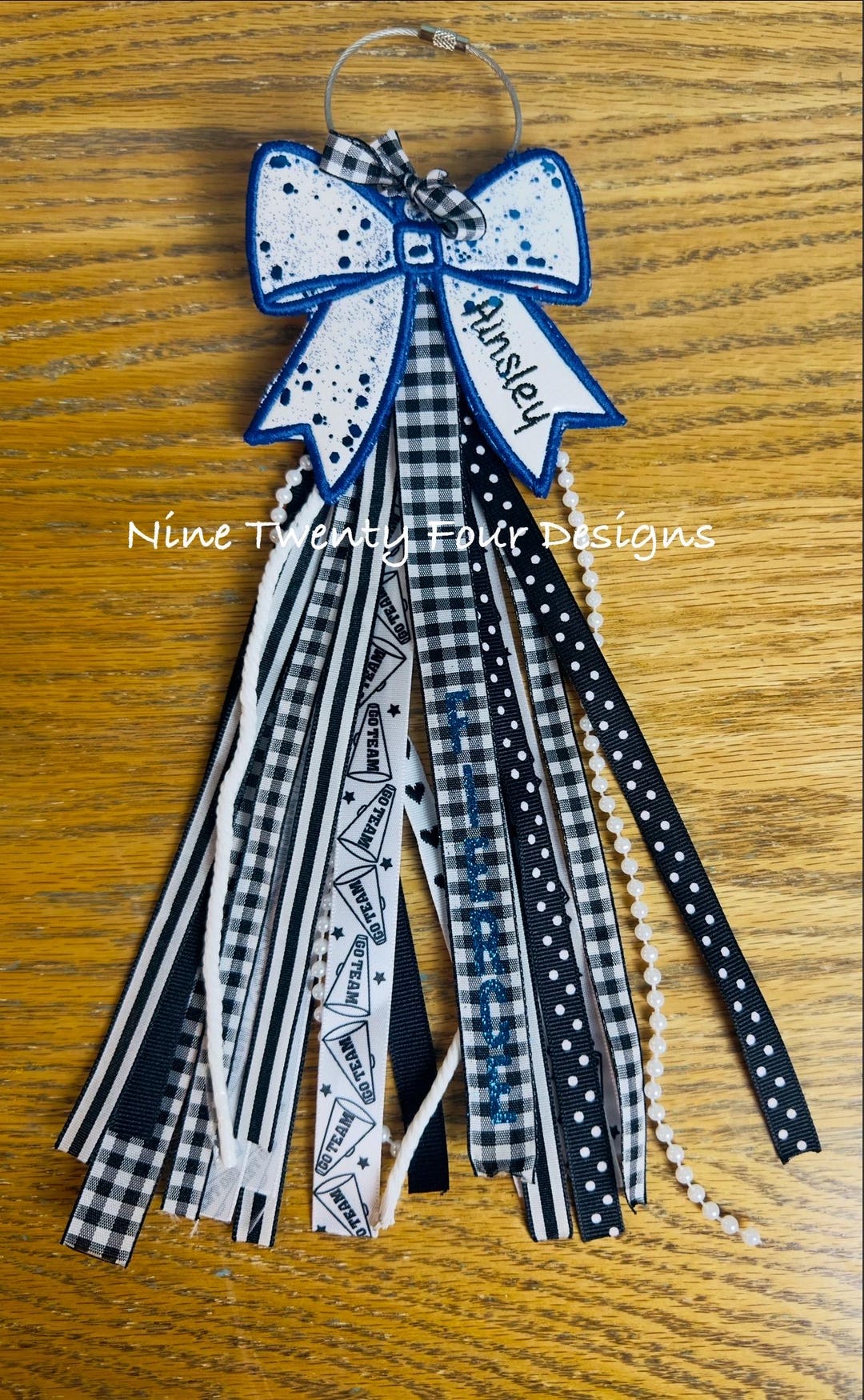 Custom Cheer Bag Tag, Personalized Bow Keychain, Embroidered ...