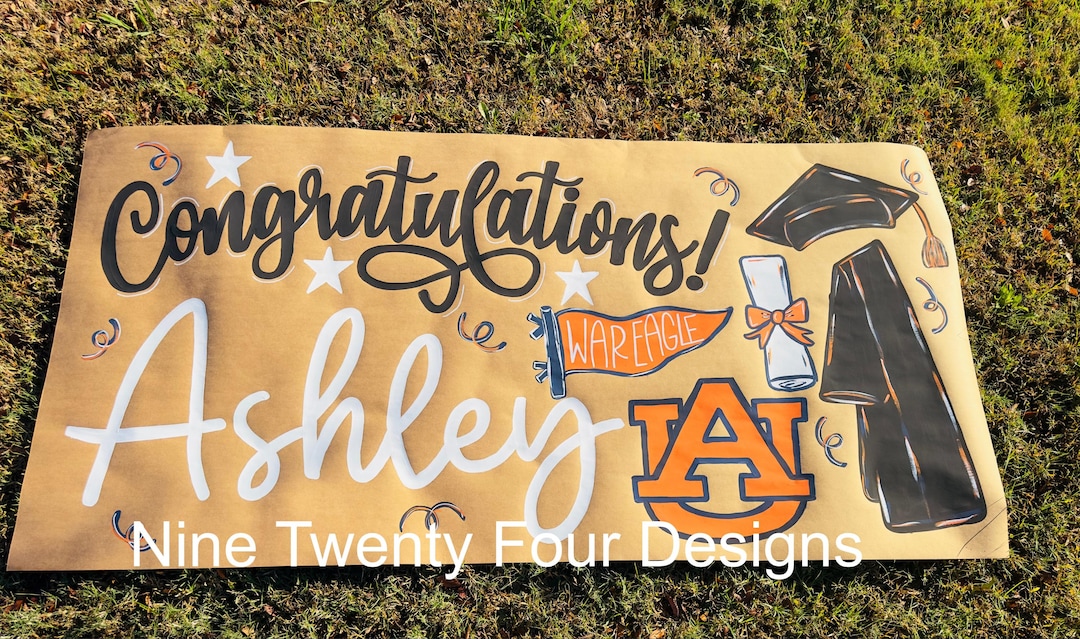 Graduation Party Banner, Hand Painted Banner, Graduation Banner ...