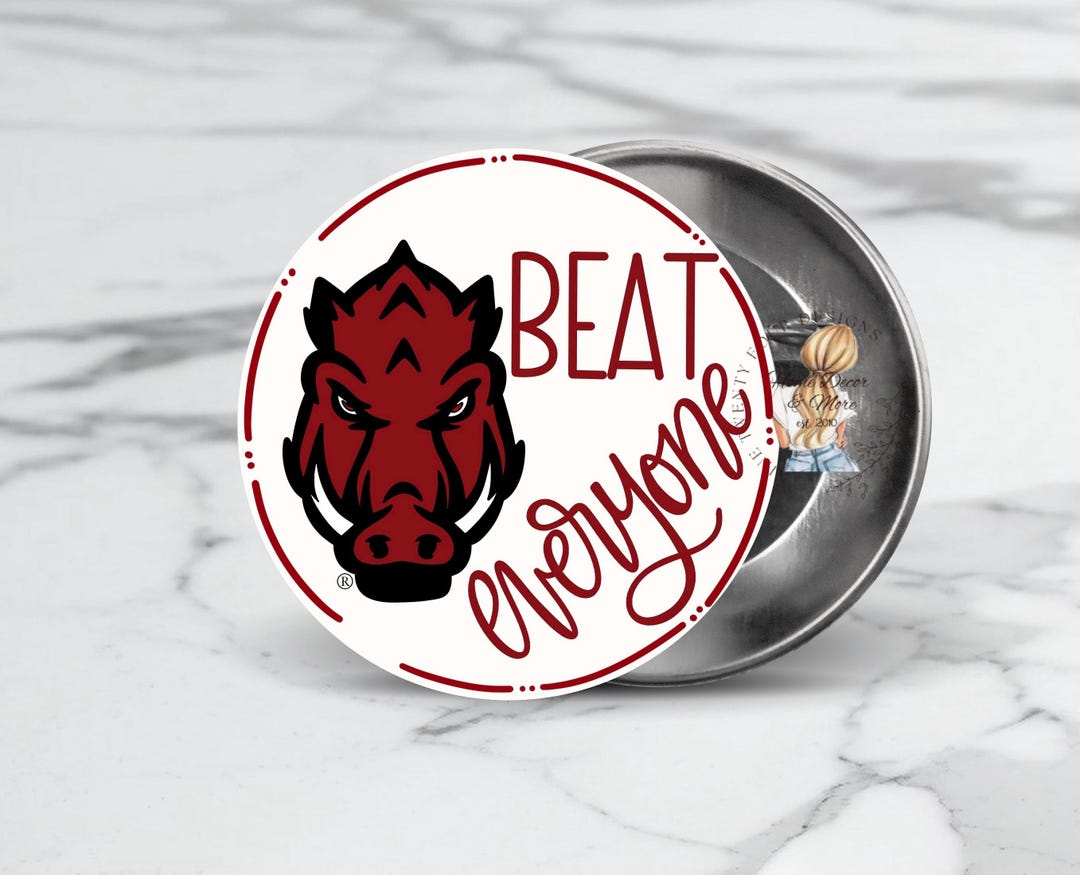 Boss Hog Razorback UARK, Beat Everyone Game Day Buttons, College Game ...