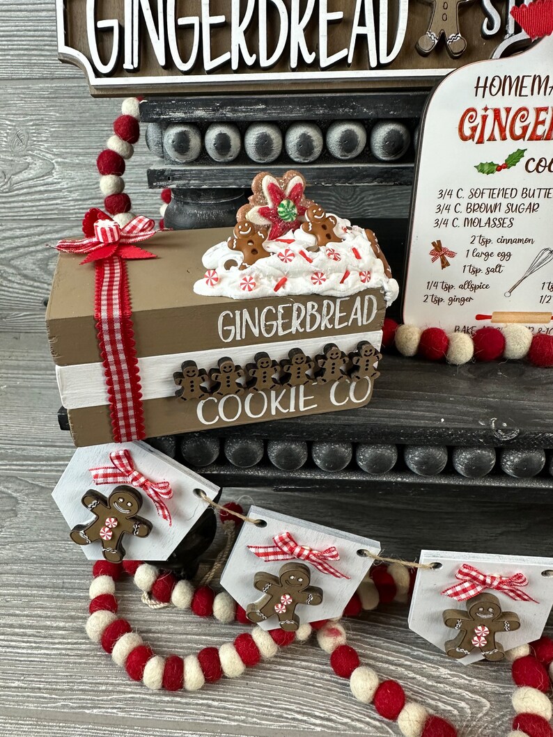 Gingerbread Tiered Tray Decor: Christmas Farmhouse Signs - Etsy