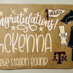 Graduation Party Banner, Hand Painted Banner, Graduation Banner ...