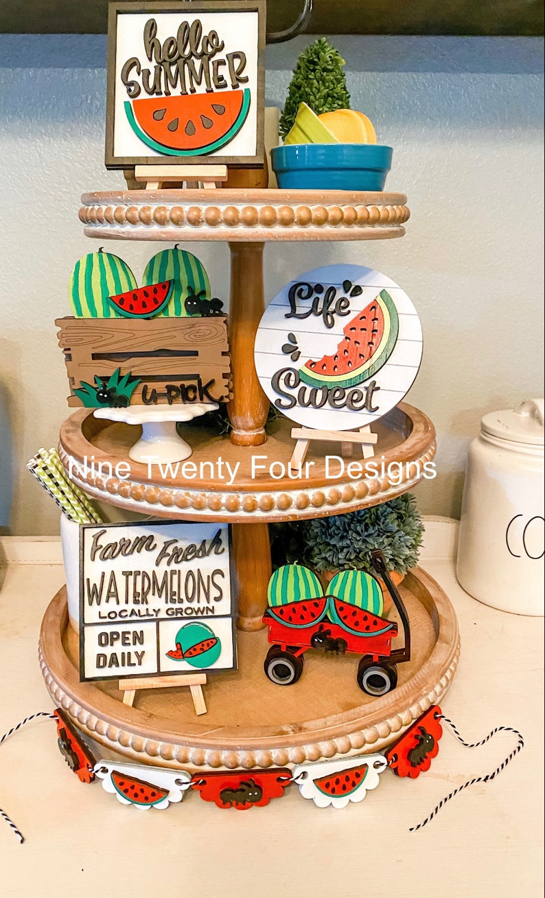 Watermelon Stand Watermelon Signs Tiered Tray Decor Tiered - Etsy