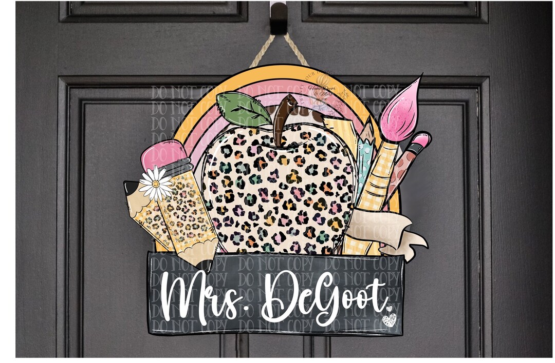 Boho Teacher Door Sign, Printed Teacher Sign, Admistrator Sign, Office ...