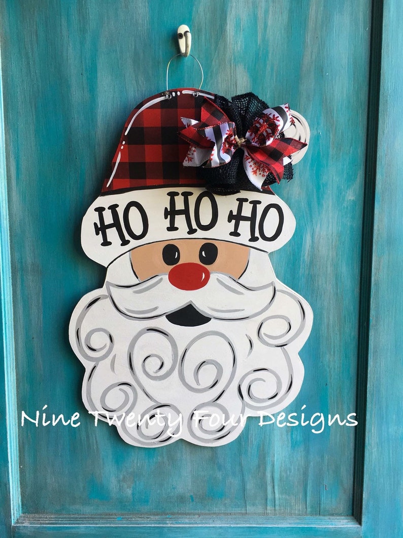 Santa Door Hanger Christmas Door Hanger Christmas Decor - Etsy