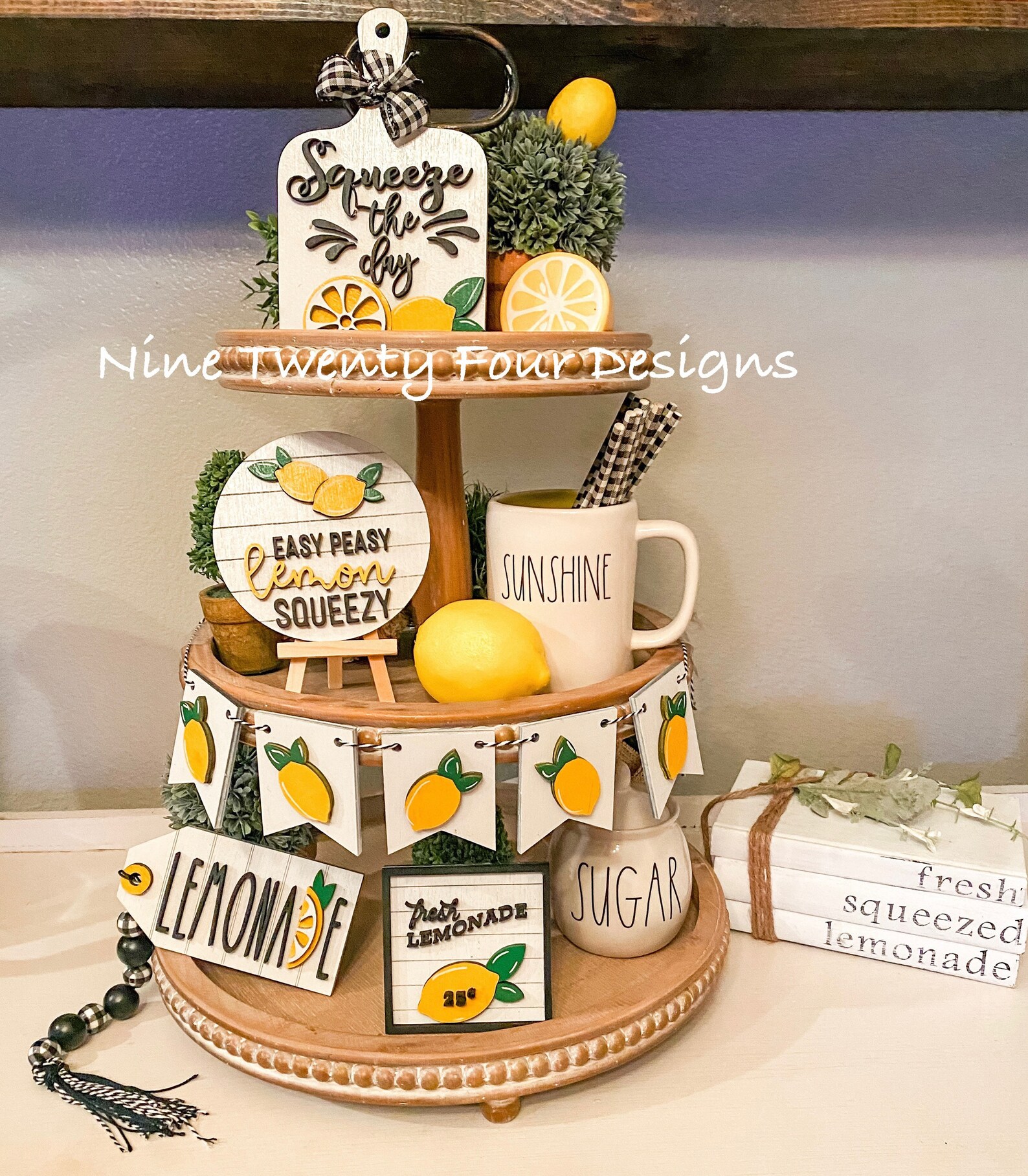 Lemon Tiered Tray Decor Lemon Signs Lemon Decor - Etsy